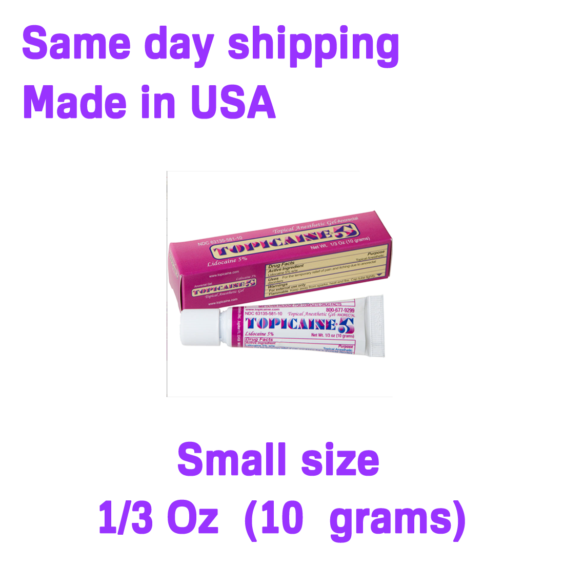 Topicaine® 5 topical anesthetic lidocaine 5% 10 grams, 1/3 Oz anorecta ...